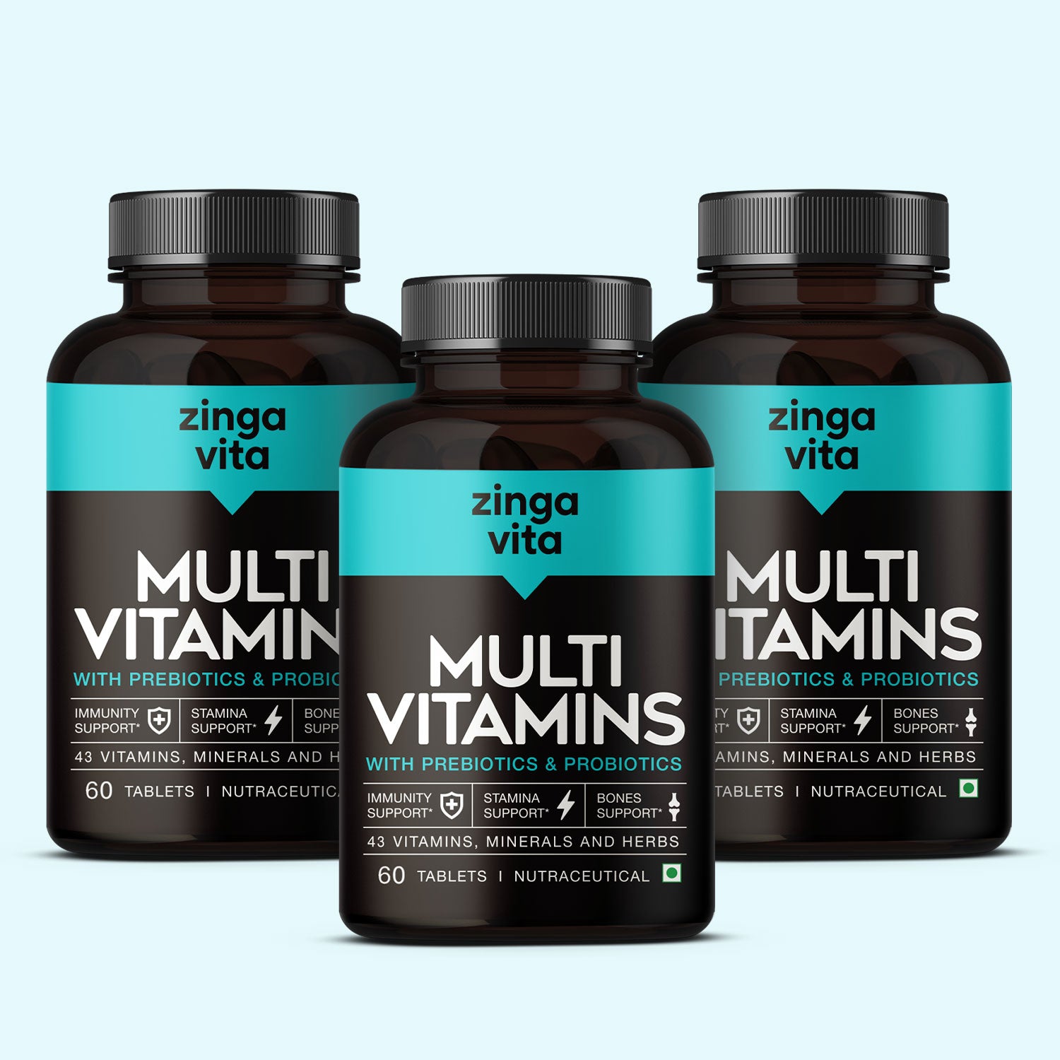 Multivitamins with Prebiotics & Probiotics – Zingavita