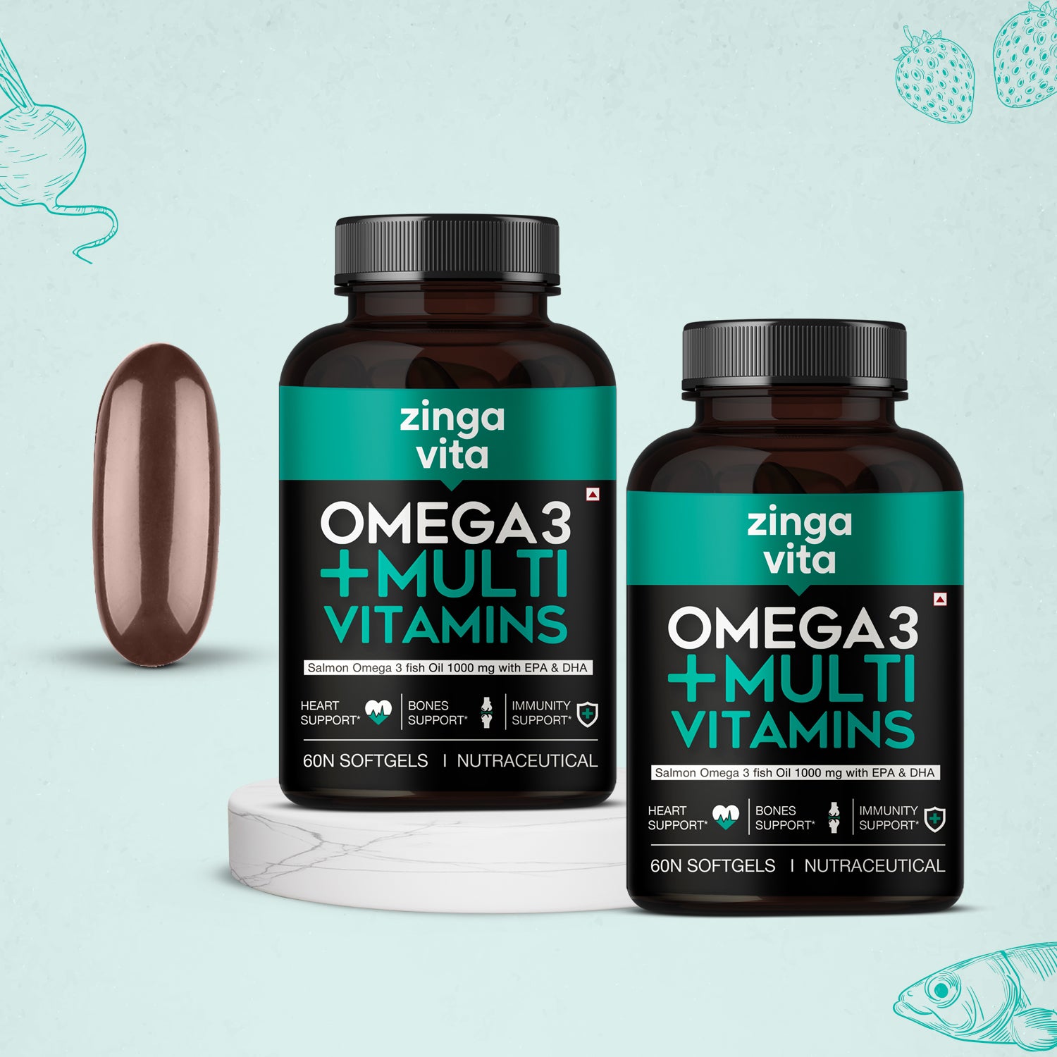 Omega 3 + Multivitamins in one – Zingavita